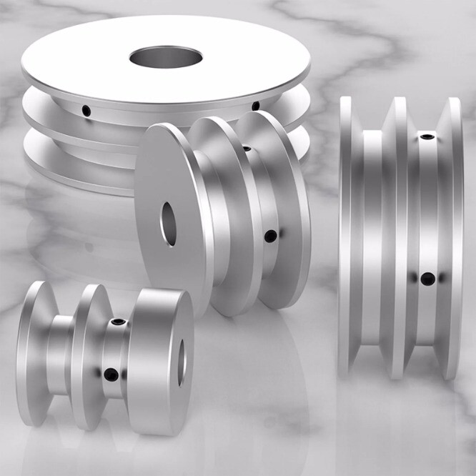Double V-Groove Aluminum Drive Pulley For A-Section V-Belt Pulleys OD ...
