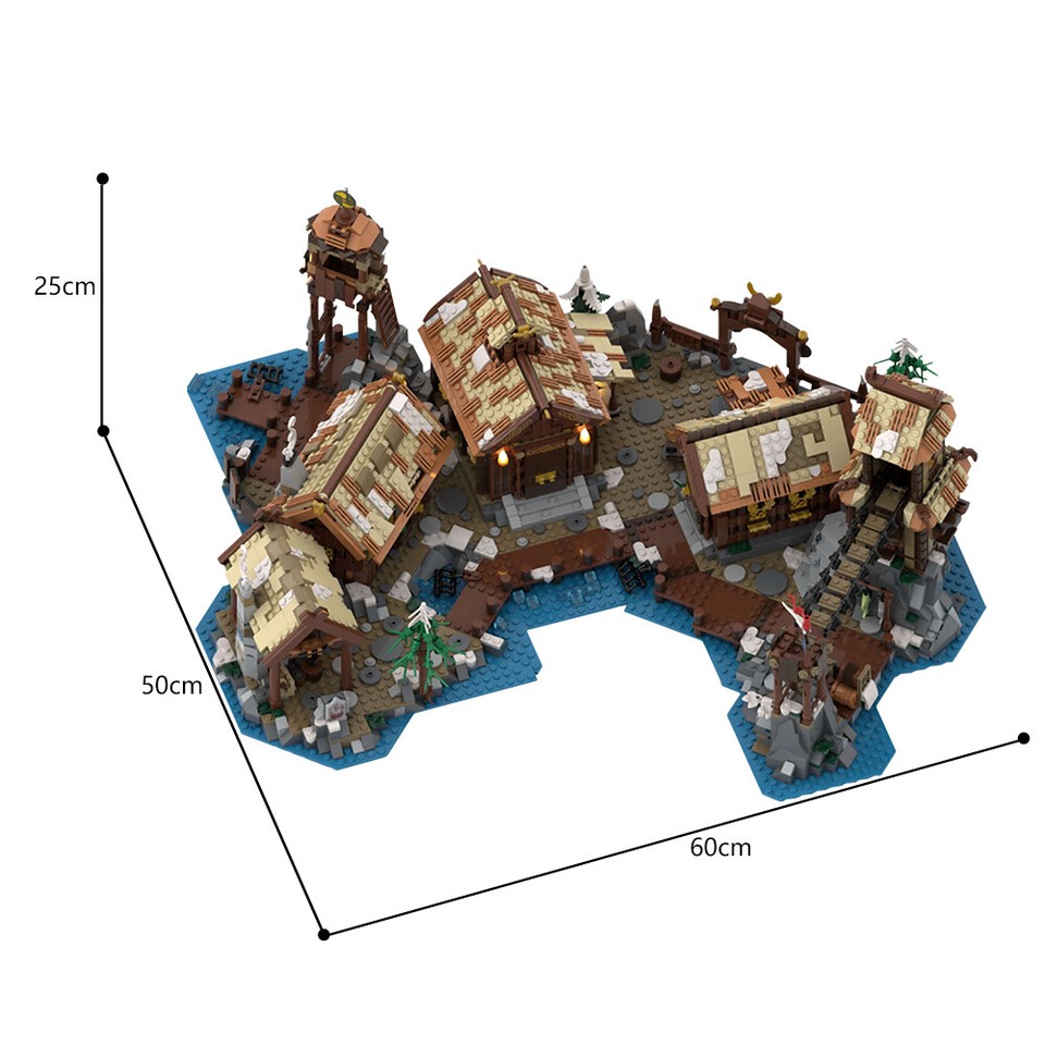 MOC Viking Village Architecture Building Blocks Set 21343 Expansion ...