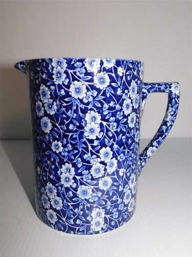 VTG CROWNFORD CHINA BLUE CALICO 3 PINT 48 OUNCE MEASURING CUP PITCHER ...