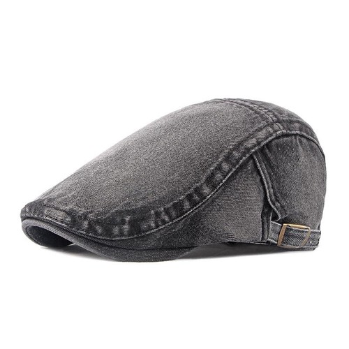 Vintage Style Denim Flat Cap Washed Newsboy Gatsby Beret Driving Hat ...