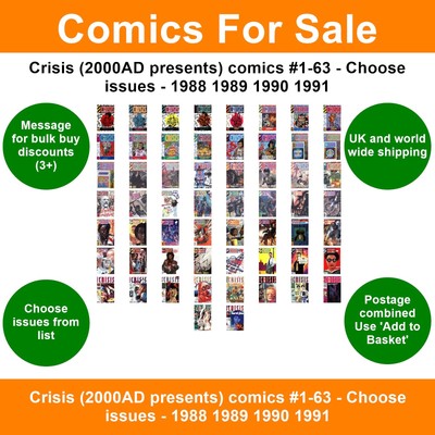Crisis (2000AD presents) comics #1-63 - Choose issues - 1988 1989 1990 ...