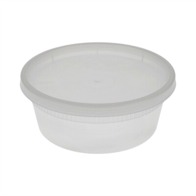 Pactiv 8 oz. Round Microwaveable Deli Container and Lid Combo, 240 ...