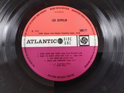 LED ZEPPELIN - LED ZEPPELIN 1. A1/B1. 1969 SUPERHYPE LABELS ...