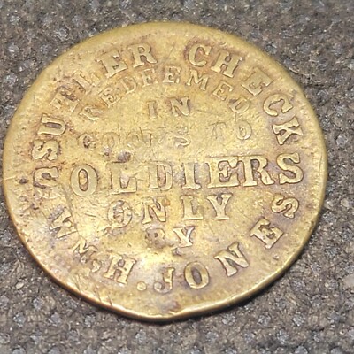 SUTLER CHECK TO SOLDIERS ONLY TOKEN L1355 | eBay