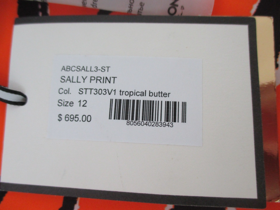 NWT CHIARA BONI LA PETITE ROBE Sally Cap-Sleeve Butterfly Dress 12US ...