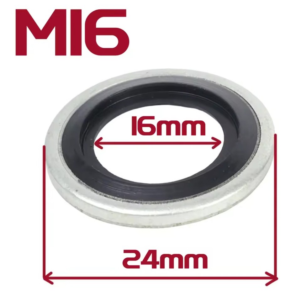 M16 Car Oil Drain Plug Washers Gasket Sump Plug Bonded Seal Ring Rubber ...