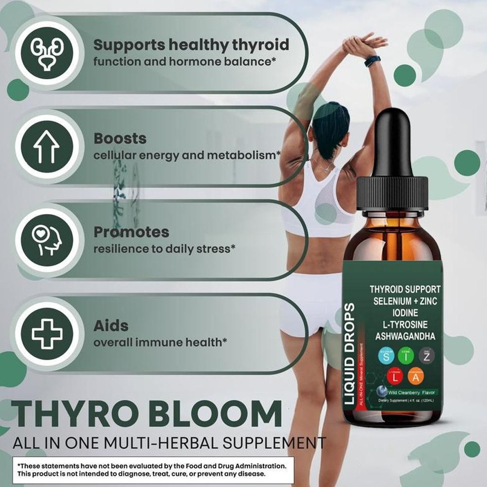 Thyroid Support Drops ,selenium+Zinc Iodine LTyrosine Improv Fatigue,M etabolism | eBay UK