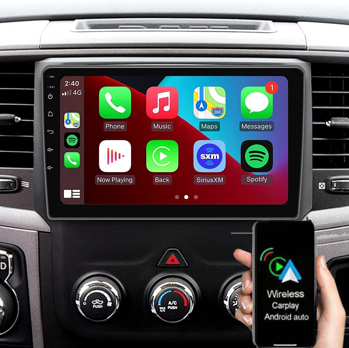 Android 12 Car Stereo Radio for Dodge Ram 2013-18 1500 2500 CarPlay GPS ...