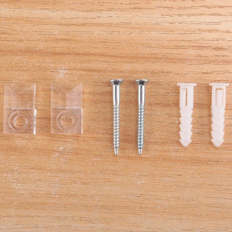 2X(22 Sets of Holder Clips Kit Crystal Clear Plastic Clip Holder ...