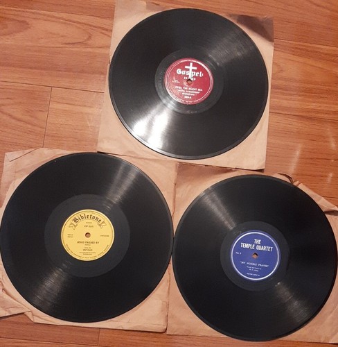 3 RARE GOSPEL 10" 78 LOT Vep Ellis Jesus Passed By, Temple Quartet ...
