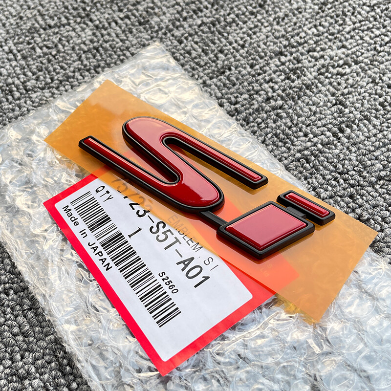 NEW SI RED Black BADGE Fits HONDA 02-05 Civic REAR SI EMBLEMB/ EP3 FG2 ...