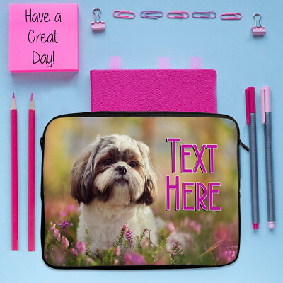 Personalised Shih Tzu Tablet Sleeve Laptop iPad Case Zip Pouch Bag Dogs ...