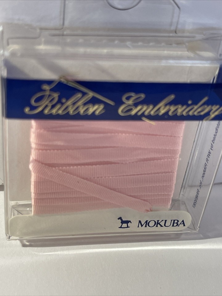 Mokuba Ribbon Embroidery Ribbon Color #009 Pink Dawn 4 MM 3 Yards ...