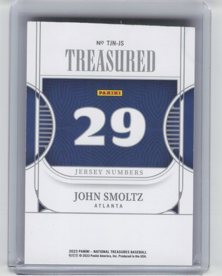 2023 Panini National Treasures John Smoltz Treasured Jersey Numbers 22/ ...