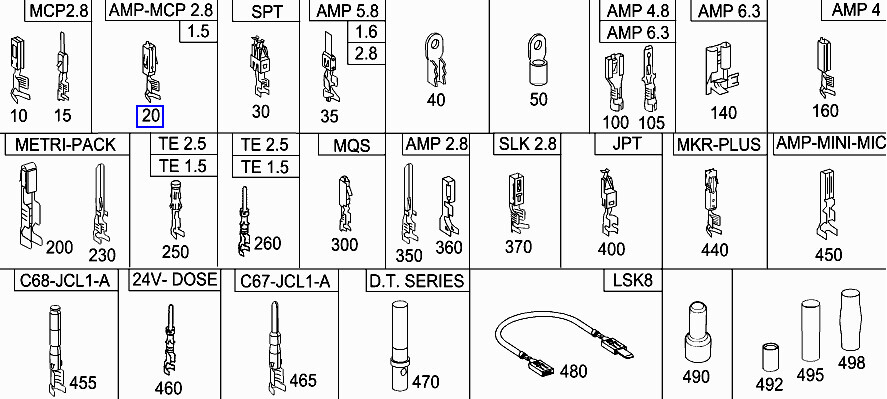 Mercedes Wiring Connector Plug Terminal Contact Pin A0185453026 New ...