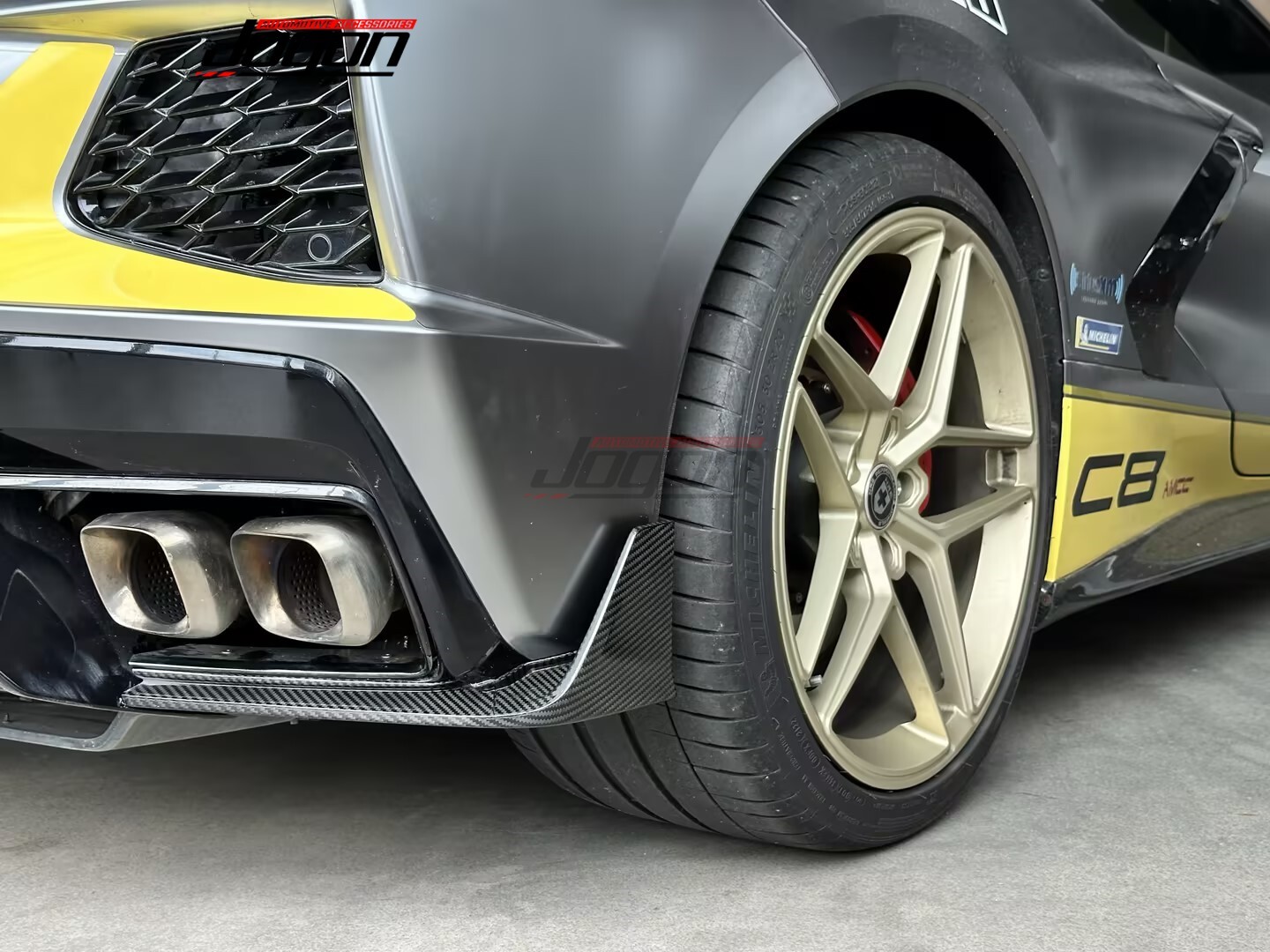 Carbon Rear Bumper Side Splitters Fins Covers For Corvette C8 Z51 ...