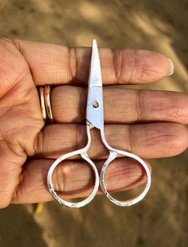 925 Sterling Silver Handmade Scissors, Shears, Indian Kainchi, 7.5 gm 2 ...