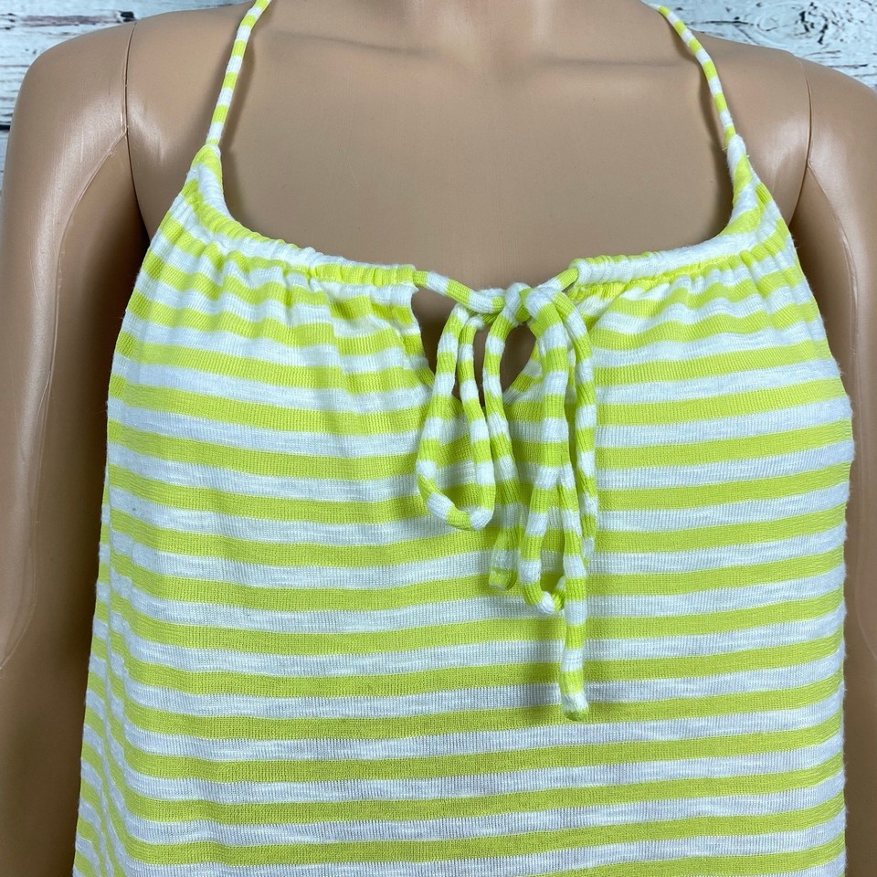 Old Navy XS Green Yellow White Striped Racerback Tank Top Shirt Shelf ...