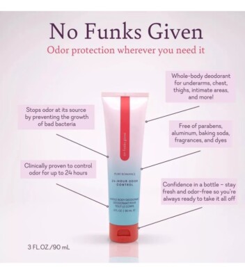 Pure Romance No Funks Given-24hr Whole Body Deodorant- Ph Balanced | eBay