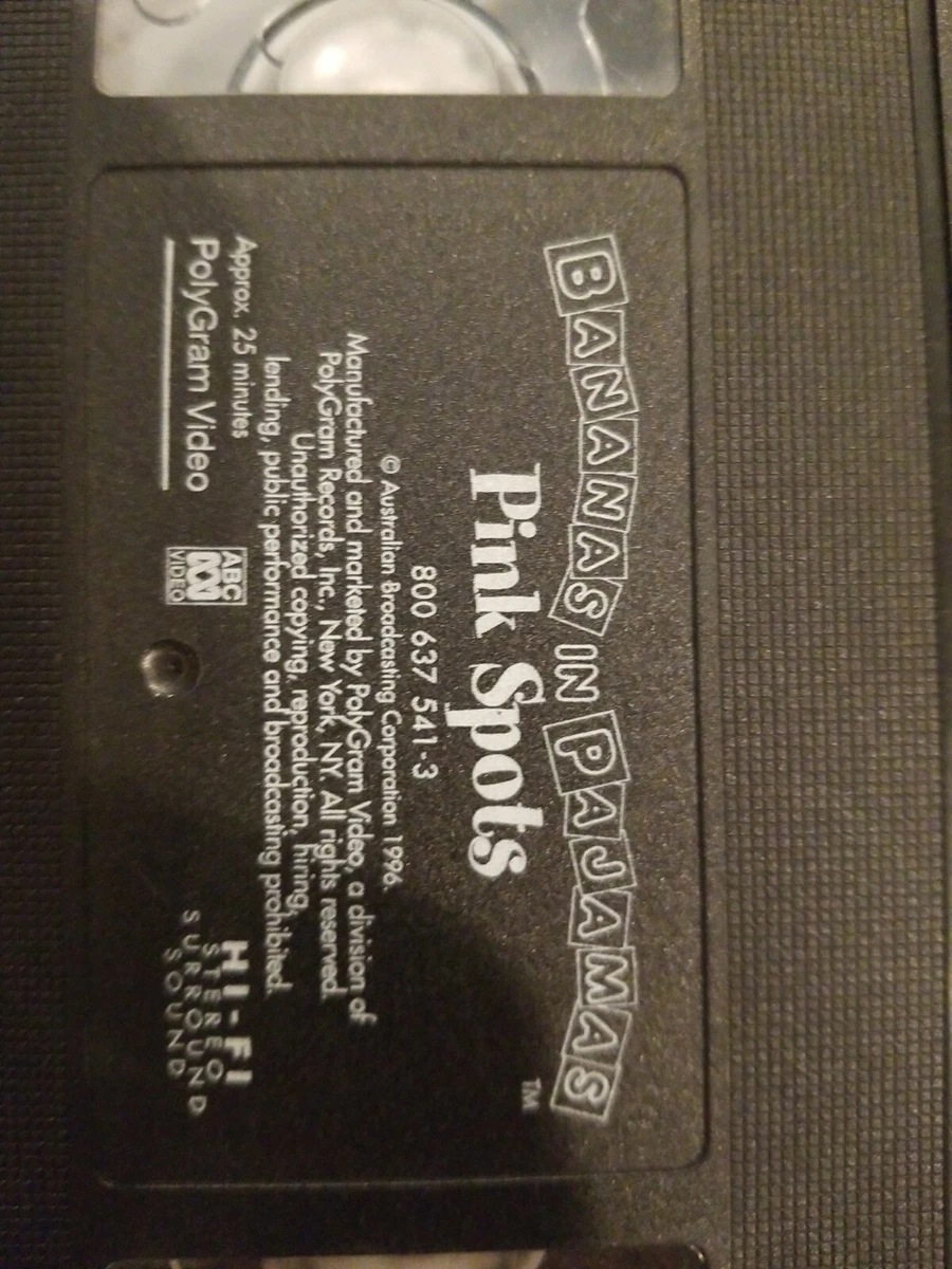 Bananas In Pajamas Pink Spots Vhs