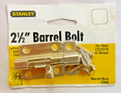 2.5" BARREL BOLT by Stanley - Latch Lock 75-7802 Satin Brass Tone ...