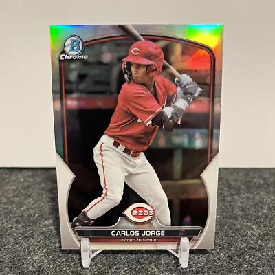 2023 Bowman Draft Carlos Jorge BDC-105 Chrome Refractor SN Cincinnati ...