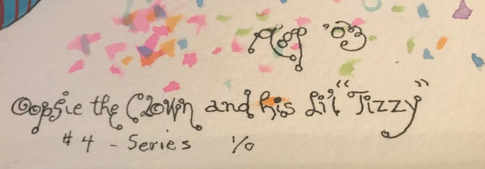 2003 Original “Oopsie The Clown and Lil Tizzy” WATERCOLOR painting ...
