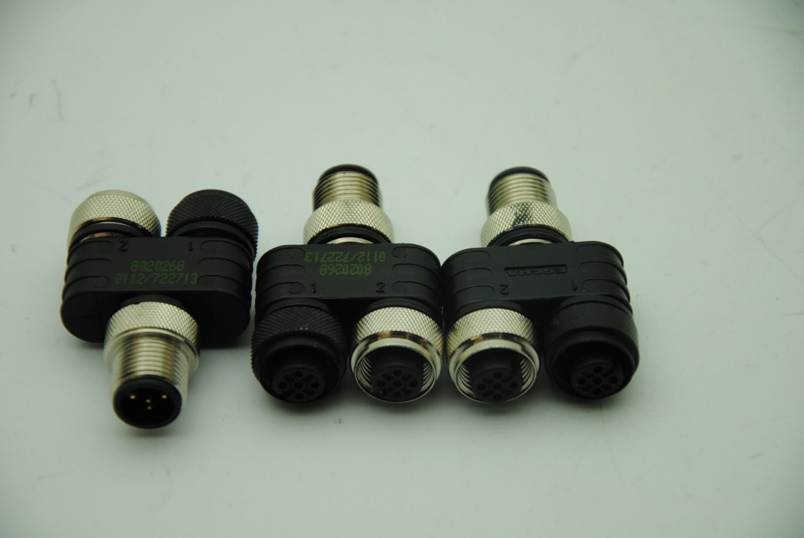 ESCHA 8020268, T Junction Connectors, 5-Pin M w/ 2 5-Pin Female, Lot of ...