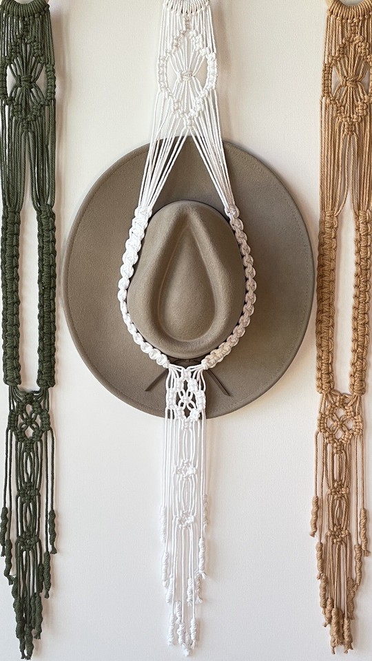 Single Hat Hanger Display Macrame Boho Decor - 11 Colors - Wall Hanging ...