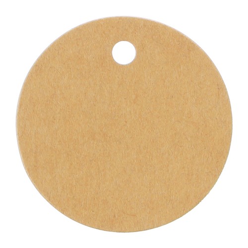 100 Circle Kraft Gift Tags - 1.5" Round Hang Tag - Brown Price Tag ...