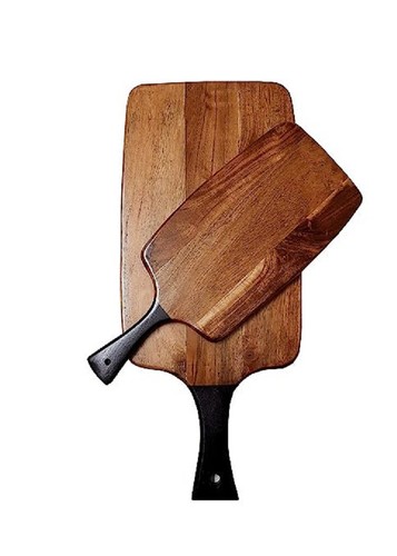 Wood Cutting Board & Serving Platter With Black Handle For Kitchen Set ...