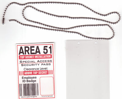 Area-51 Agent - Xfiles X-Files novelty BADGE ID card Identification ...