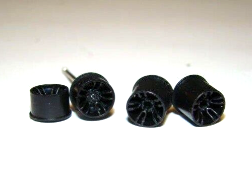 Mega G+ Black "HURRICANE" Mag Wheels & front axle, Tomy, Tyco, etc RARE ...