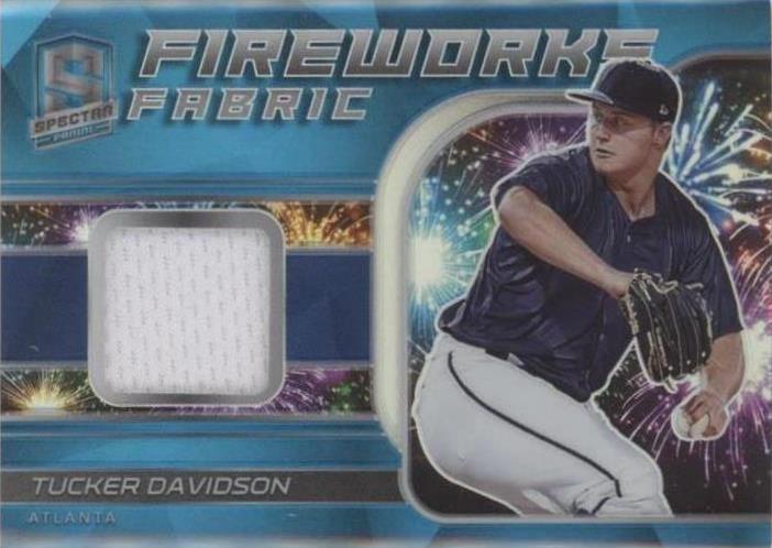 2021 Panini Spectra - Fireworks Fabric Tucker Davidson #FF-TD Neon Blue ...