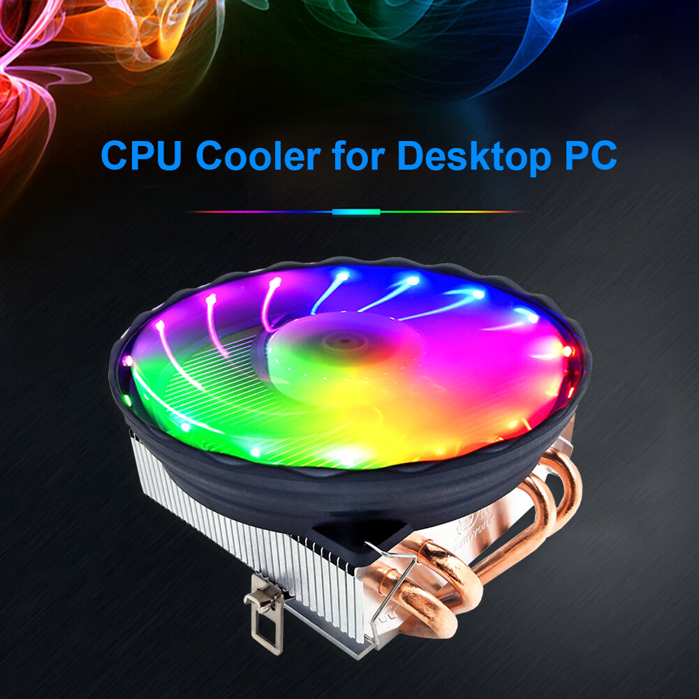 4 Heat Pipe CPU Cooler PWM 4 Pin PC Radiator Quiet Cooler Fan (RGB) | eBay