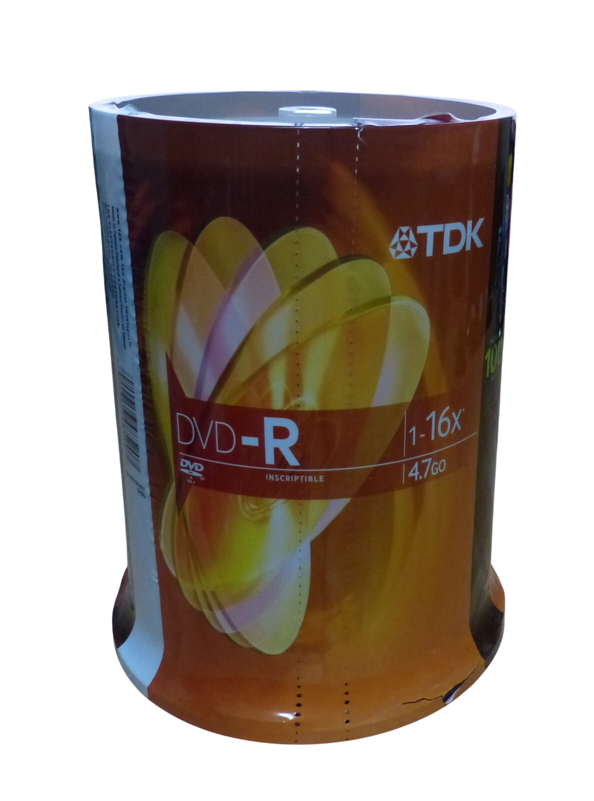 TDK DVD-R 16X 100-Pack Spindle 4.7 GB Recordable Discs NEW SEALED | eBay