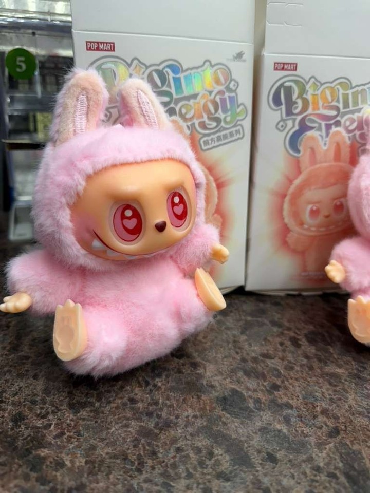 Popmart Big into Energy Seated Pink Labubu Plush Lover After Secret ID ...