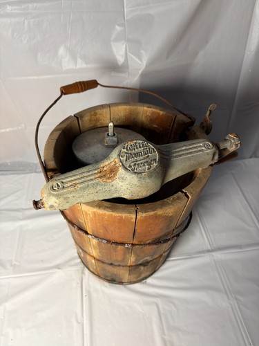 White Mountain Hand Crank Ice Cream Freezer Wooden Bucket For Parts ...