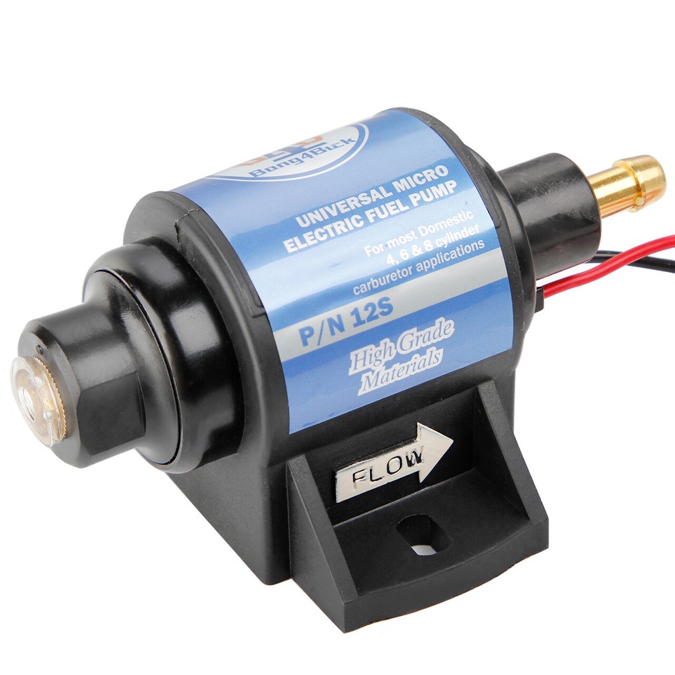 4-7 PSI Universal Electric Fuel Pump For w/Carburetor 35 GPH 12V Micro ...