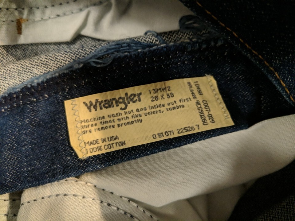 Men's Vintage Wrangler Jeans Made in USA 13MWZ Tan label XL length | eBay