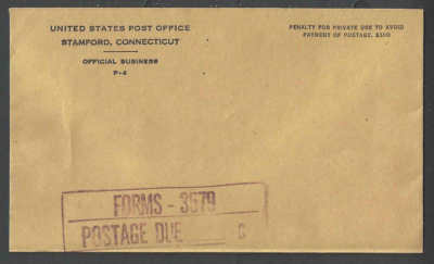U.S. Post Office Envelope Stamped "Forms 3547" & Postage Due | eBay