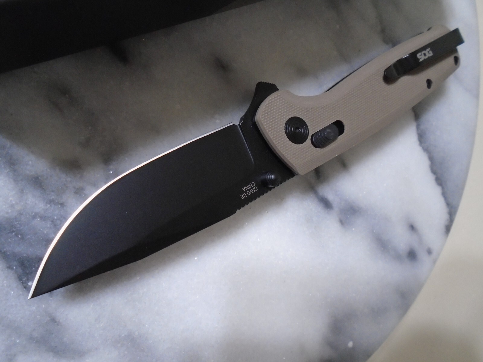 SOG Terminus XR Ball Bearing Open Pocket Knife Cryo D2 Dark Earth G10 ...