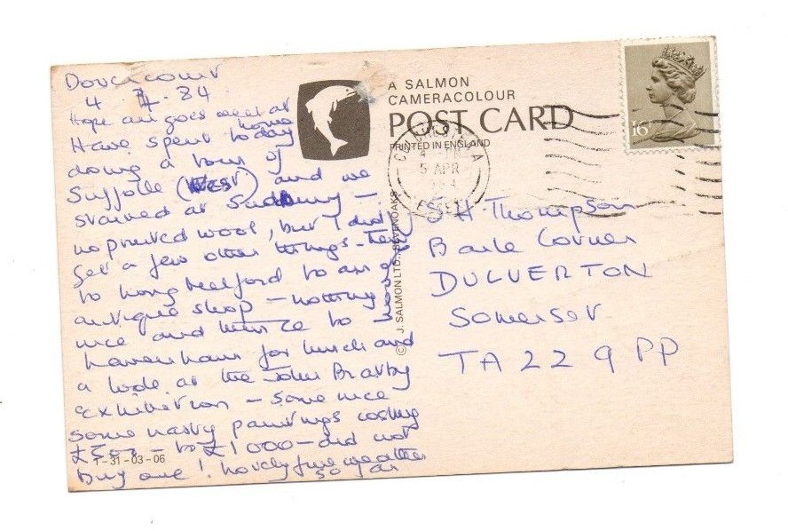 Suffolk - Lavenham - Multiview Postcard Franked 1984 | eBay