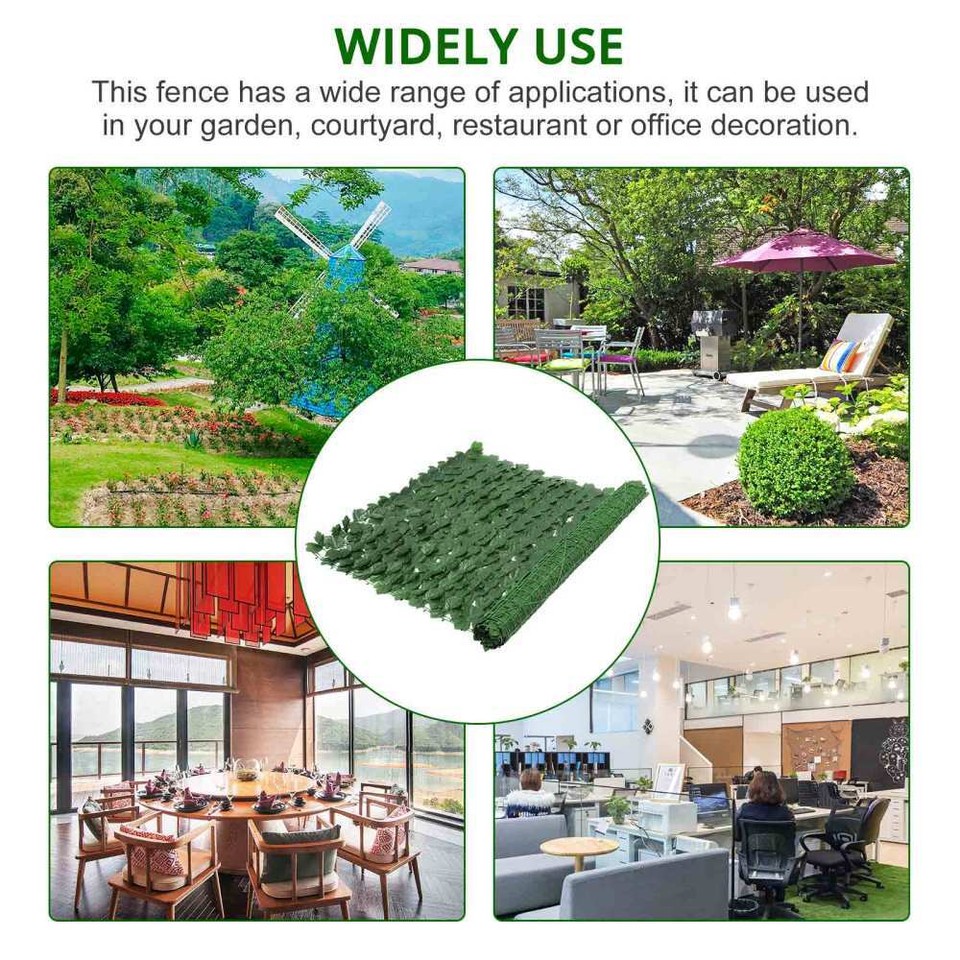 3M/1M Artificial Ivy Leaf Hedge Roll Privacy Fence Screen Wall ...