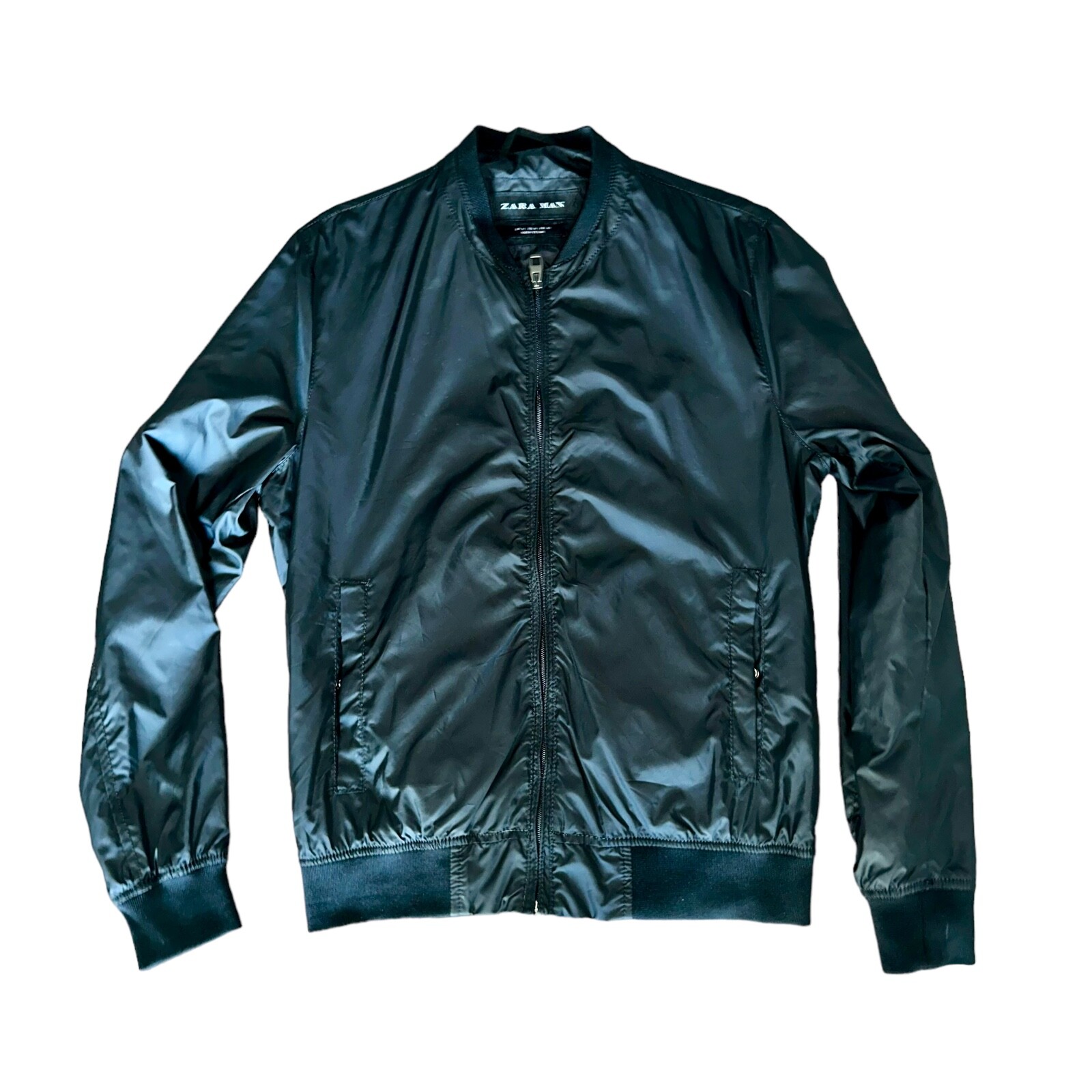 Zara Man Military Bomber Satin Silky Glanz Jacket Nyl… - Gem