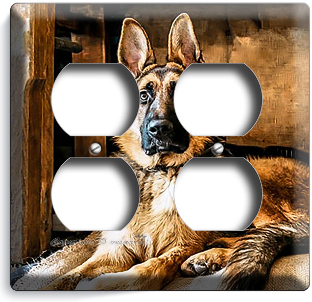 GORGEOUS ADULT GERMAN SHEPHERD DOG LIGHT SWITCH OUTLET WALL COVER NEW ...