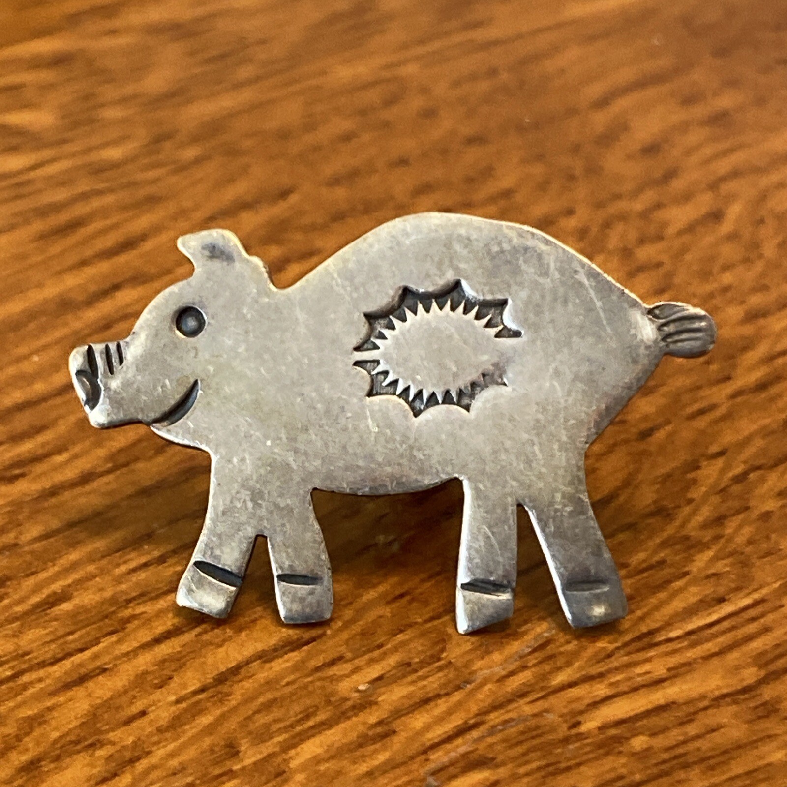 Richard Lindsay Happy Pig Sterling Silver Stamped Sou… - Gem