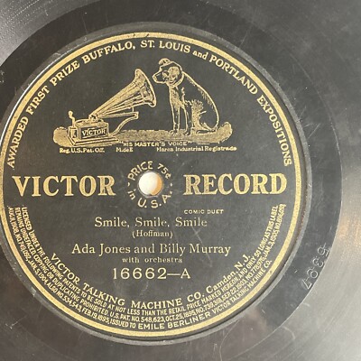 10" 78 RPM-Ada Jones/Billy Murray-Smile Smile Smile/The Boy Who ...