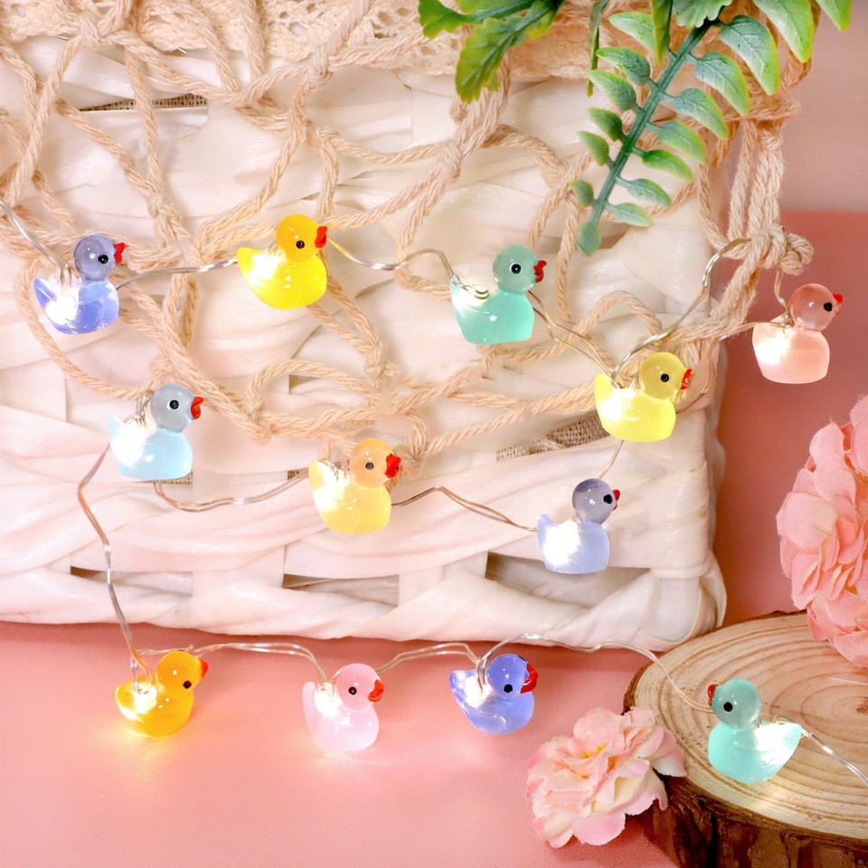 Tiny Duck String Lights Battery/USB Powered - 10ft 40 Lights Multi ...