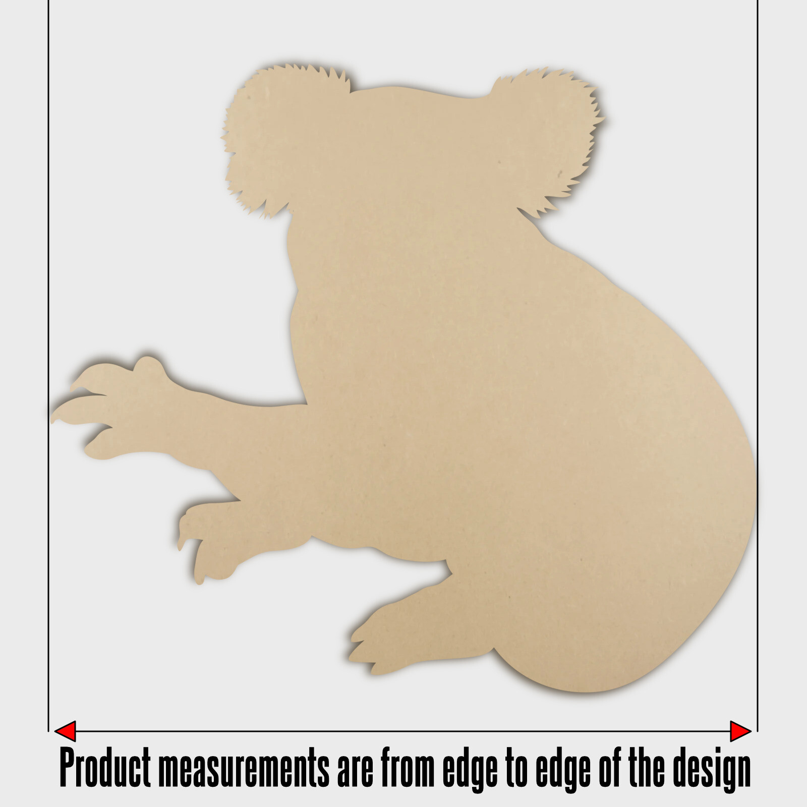 Wooden Koala Shape 100-500mm 3mm MDF - Craft Unpainted 3mm MDF - Laser ...